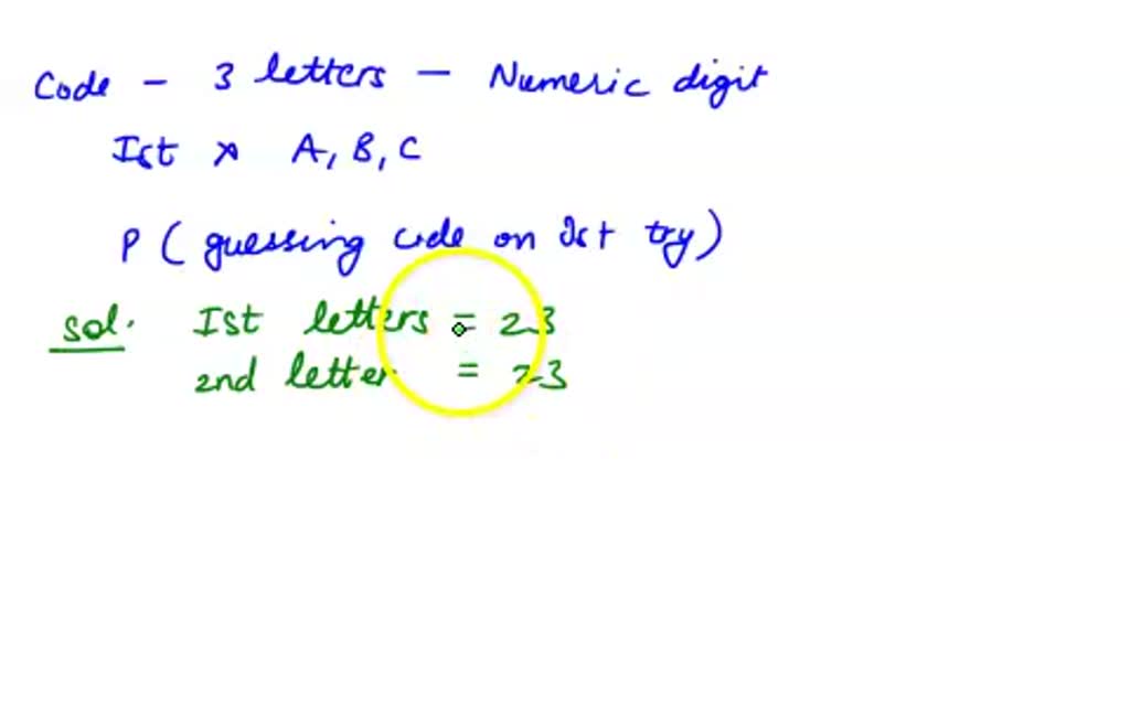 SOLVED: A security code consists of three letters followed by one numerical digit. The first ...