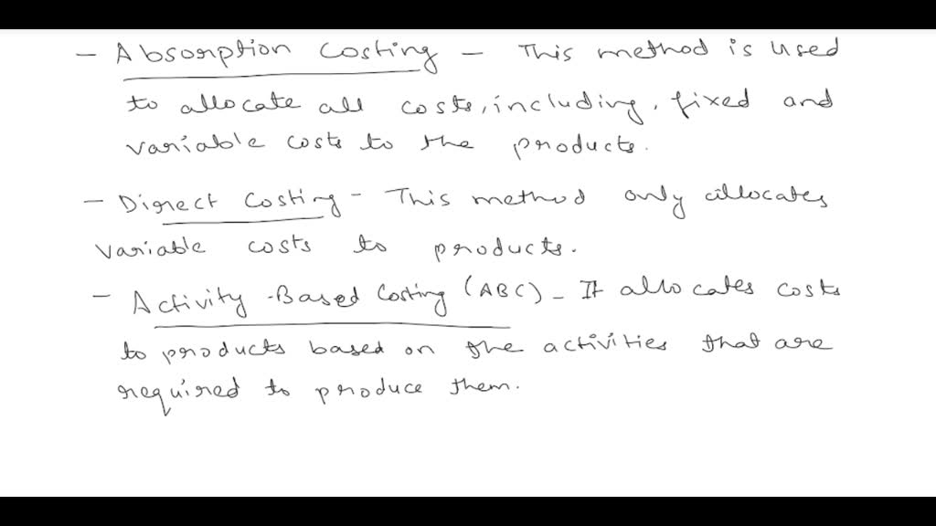 SOLVED: Explain some management accounting methods you used to ...