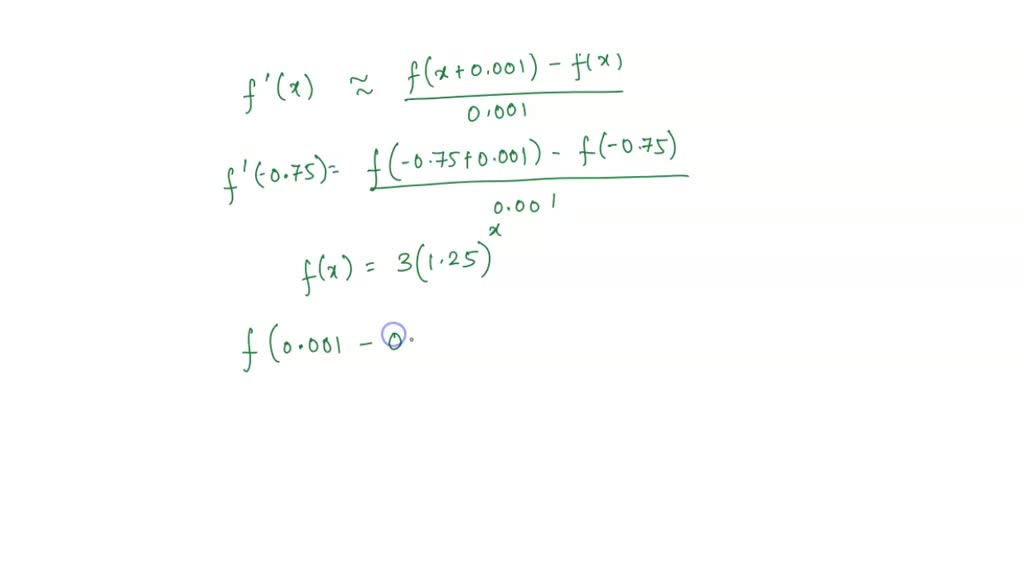 SOLVED: For the above function (( X ) = 3 1.25 = estimate f'(1) using h ...