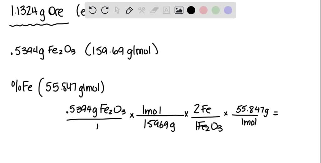 Solved 6 An Iron Ore Was Analyzed By Dissolving 1 1324 G Sample In