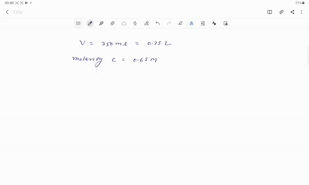 SOLVED: Suppose you have 350.0 mL of a 0.650 M sodium hydroxide solution. How many moles of ...