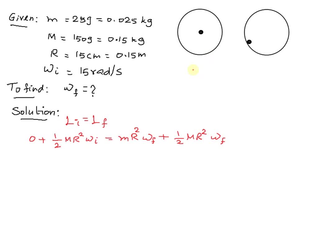 SOLVED: 25g bug crawls from the center to the outside edge ofa [50g ...