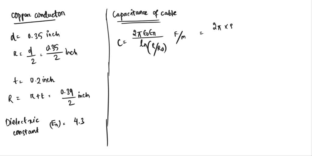 SOLVED: A concentric cable has a core 12 mm diameter and a sheath 40 mm ...