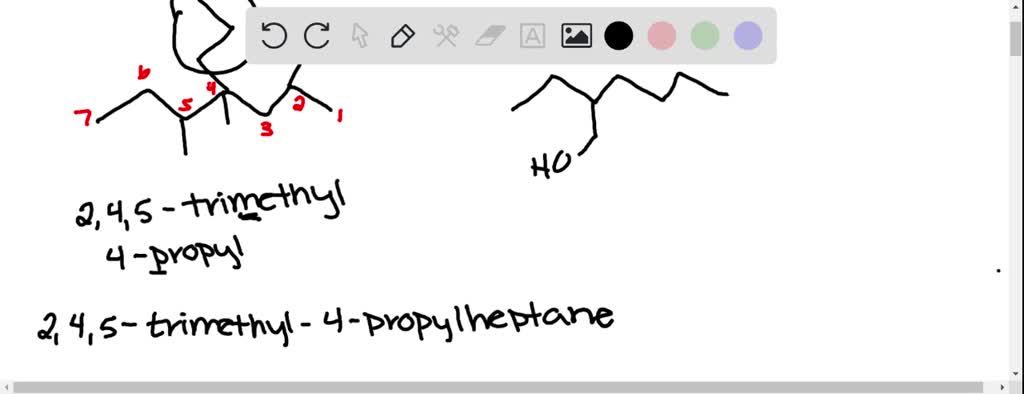 SOLVED: Provide name for the following compound: 4-Isobutyl-3,4-dimethylheptane b) 4-sec-Butyl-2 ...