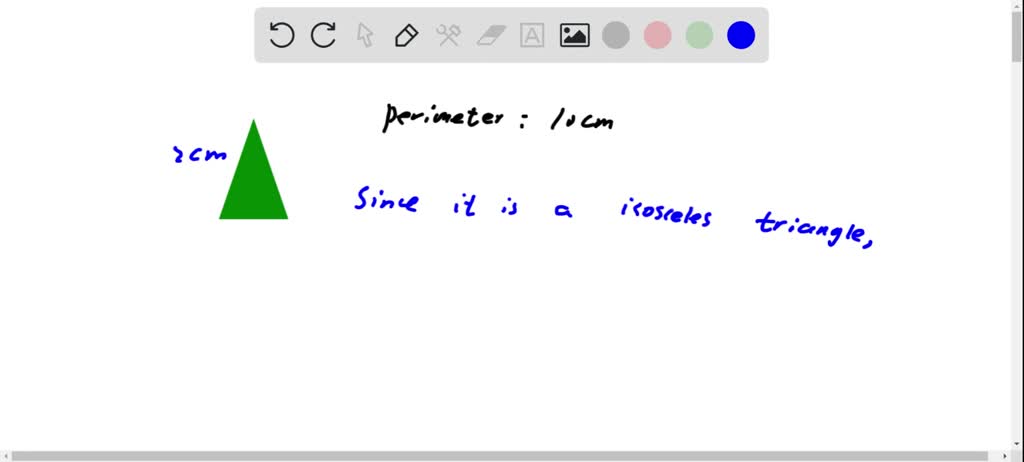 SOLVED: Triangle ABC has a perimeter of 20 cm. AB = 7 cm. BC = 4 cm. By ...