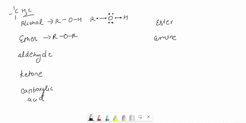Draw the Lewis structure for each of the following functional groups ...