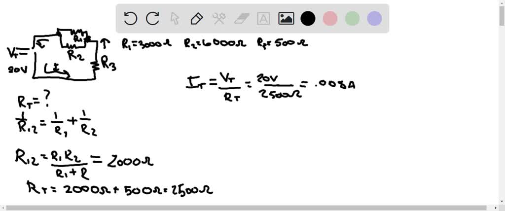 SOLVED: In the circuit below: R1 = 3000 Ω, R2 = 6000 Ω, R3 = 500 Ω, and ...