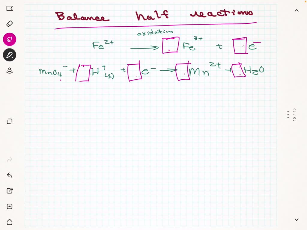SOLVED: To construct a balanced equation for a redox reaction, we can ...