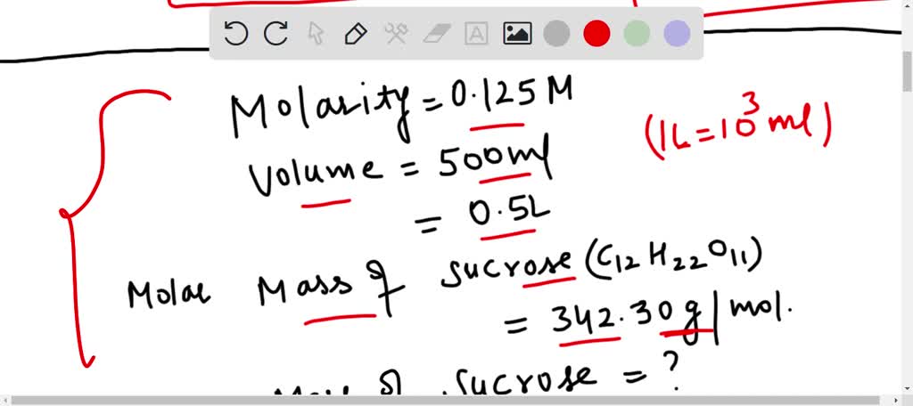 The density of sucrose, C12H22O11, is 1.59 g/mL. Calculate the number ...