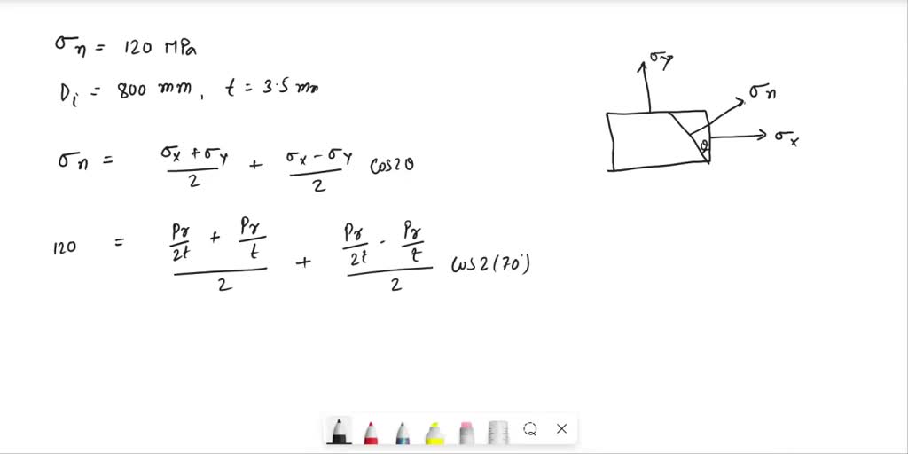 SOLVED: b) A 3m long cylindrical pressure vessel has an internal ...
