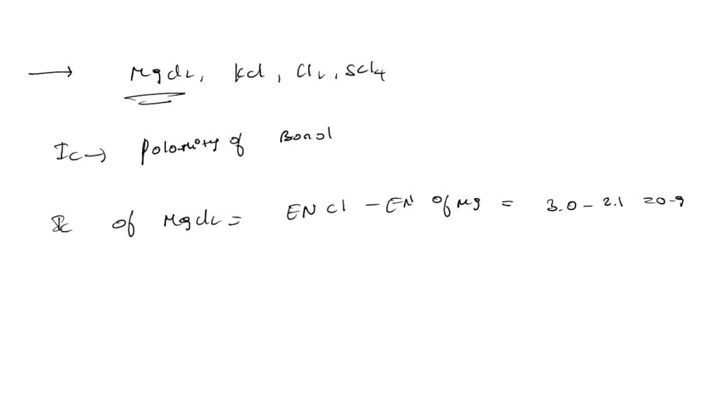 SOLVED: Arrange the compounds below in decreasing order of the ionic ...