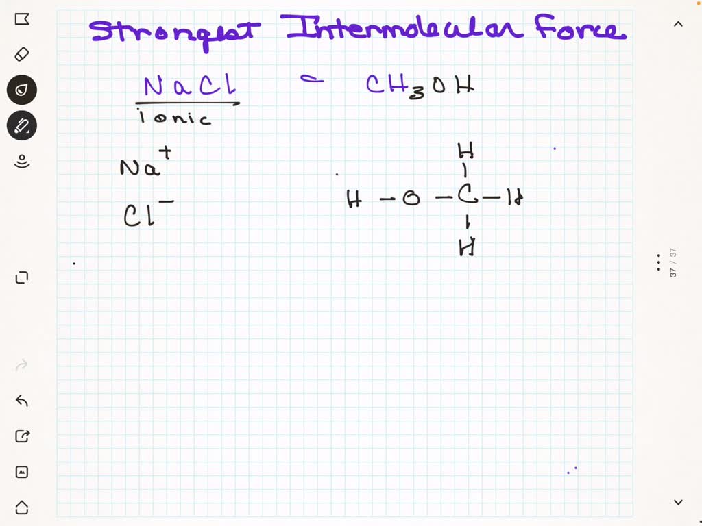SOLVED: What is the strongest intermolecular force present between NaCl ...