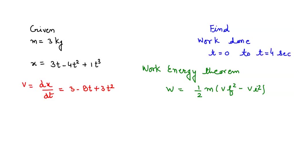 SOLVED: A single force acts on a 3.0 kg particle-like object whose position is given by x = 3.0t ...