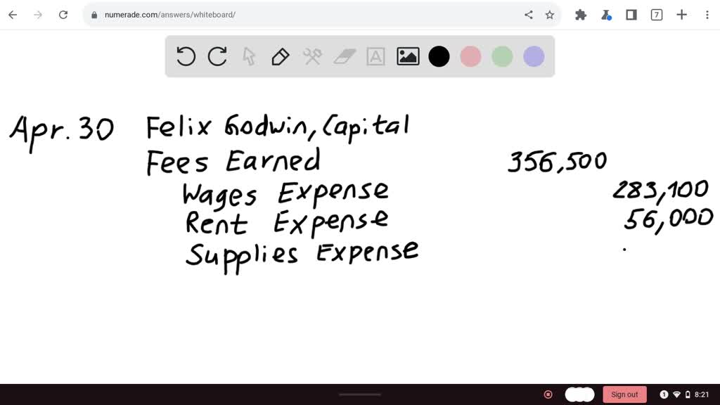 SOLVED: After the accounts have been adjusted at April 30, the end of ...