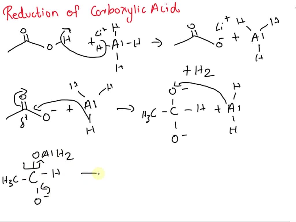 SOLVED: Draw mechanism for the reduction of the carboxylic acid with ...