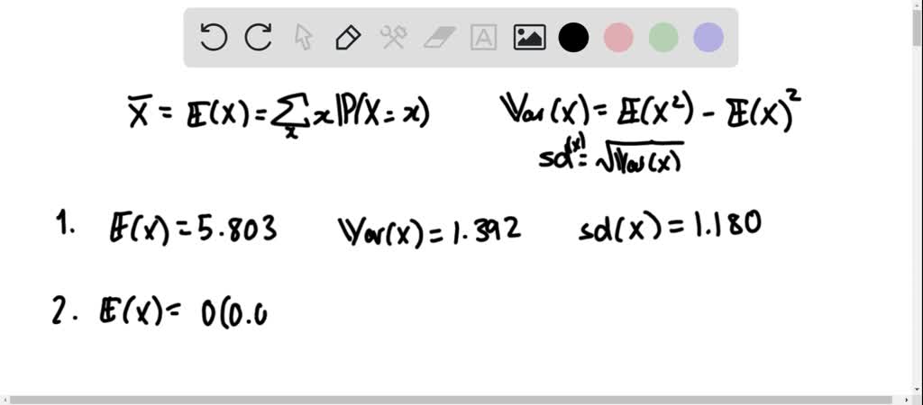 SOLVED: Prob & Stats: 4.1 - Mean, Variance, Standard Deviation ...