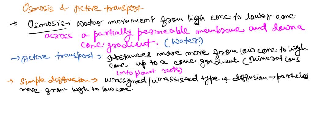 SOLVED: Q1: What are the main differences between osmosis and active ...