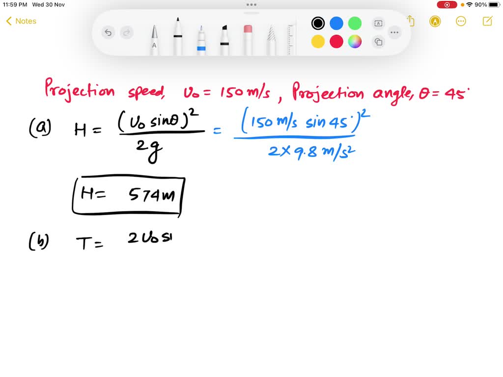 SOLVED: A cannon with a projectile muzzle velocity of 1150 fps is fired ...