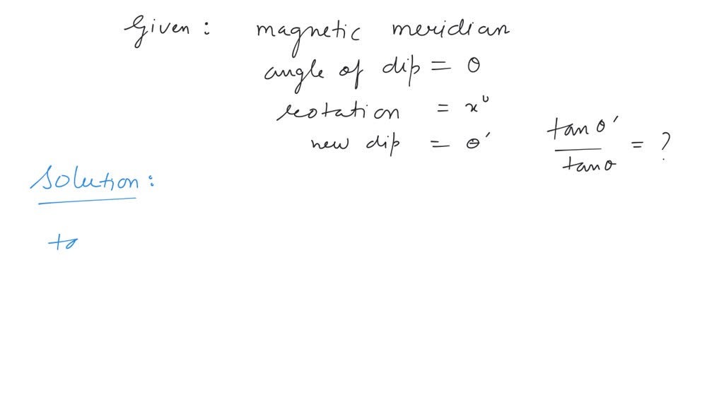 SOLVED: A dip needle lies initially in the magnetic meridian when it ...