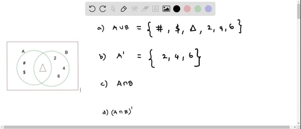 SOLVED: Example 1: Use the Venn diagram to determine each set and the ...
