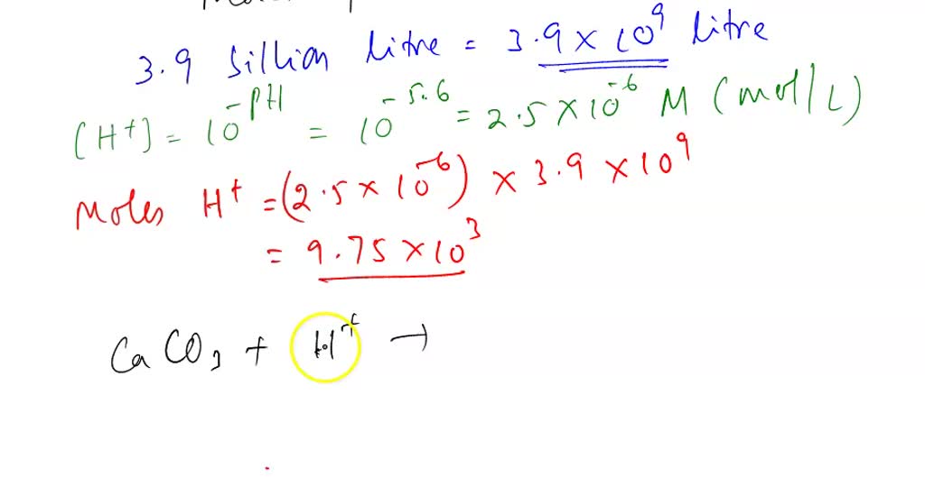 SOLVED: , Neutralization of acid lake with calcium carbonate: How much ...