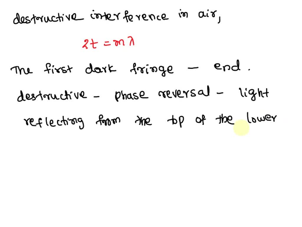 SOLVED: An air wedge is formed between two glass plates separated at ...