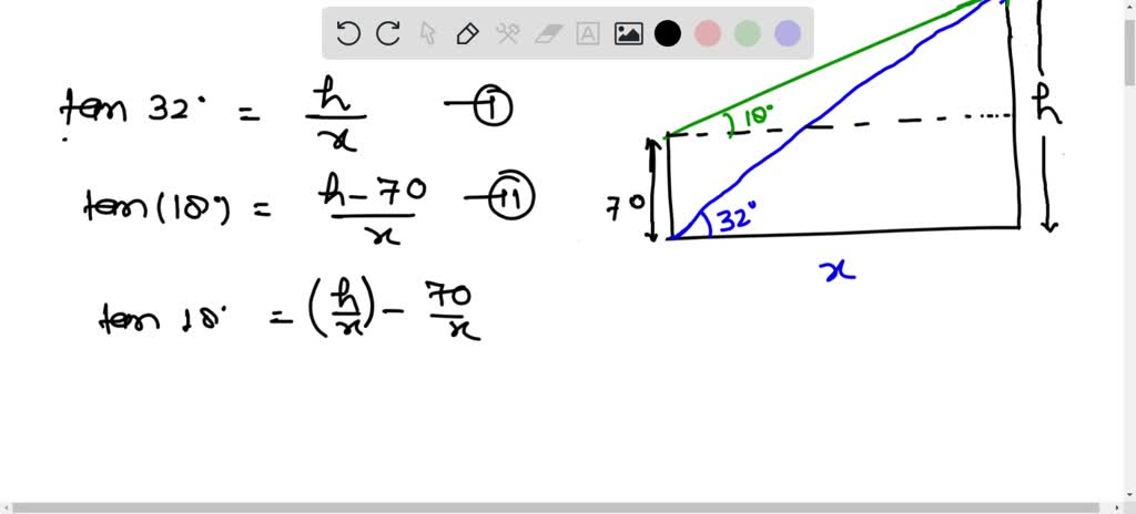SOLVED: From the top of a building 70 feet, high, the angle of ...
