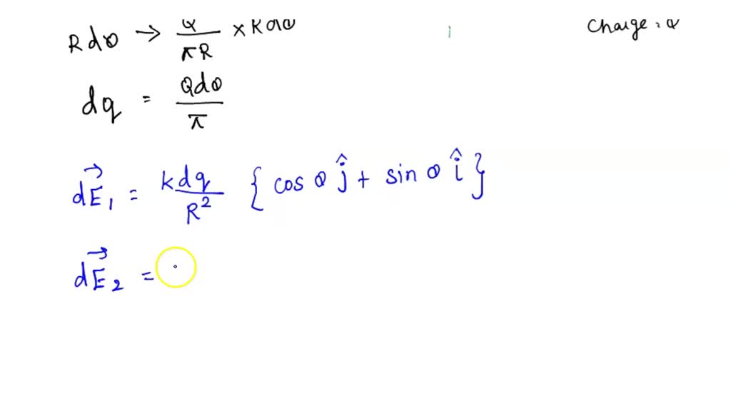 SOLVED: Charge Q is distributed uniformly along a semicircle of radius ...