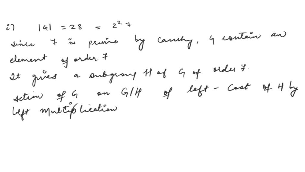 SOLVED: Suppose G has order 12 and H is a normal subgroup of G with order 4. Then every element ...