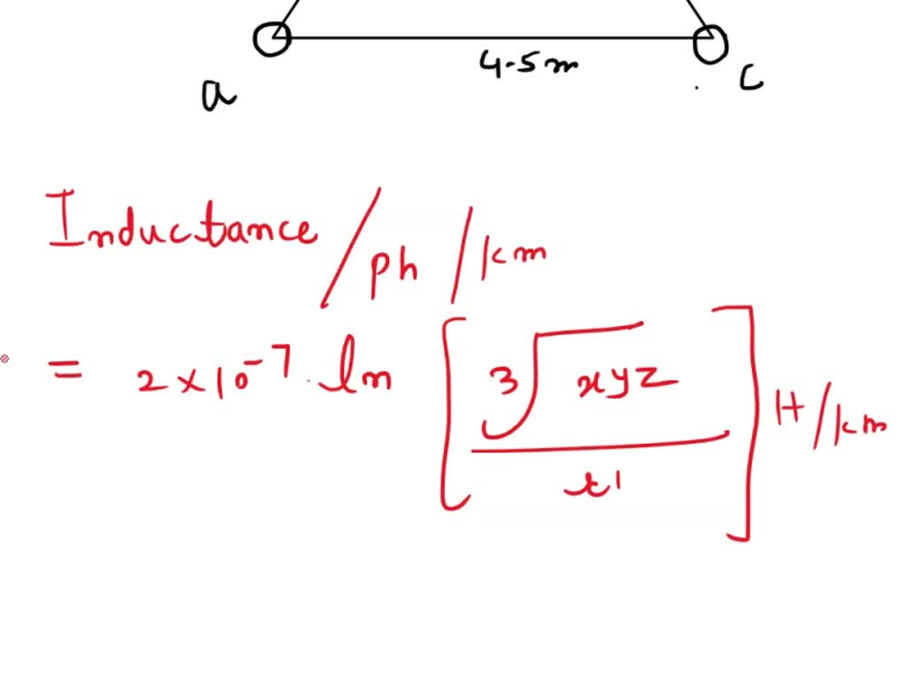 SOLVED: The three conductors of a 3-phase line are arranged at the ...