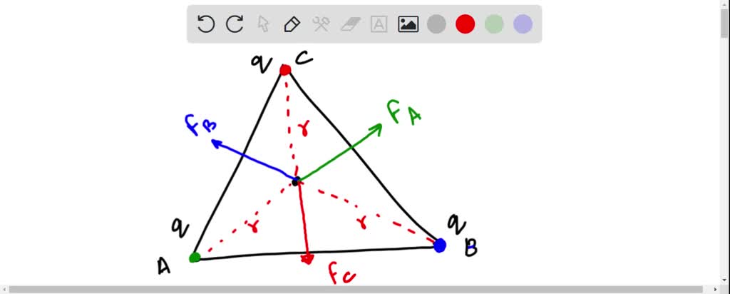 SOLVED:" Three charges each of magnitude q are placed at the corners of ...