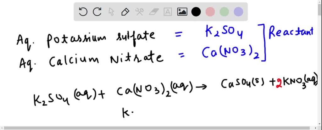 SOLVED: An aqueous solution of potassium sulfate is allowed to react ...