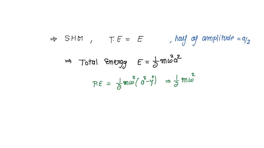 SOLVED: The total energy of the body executing S.H.M. is E. Then the ...