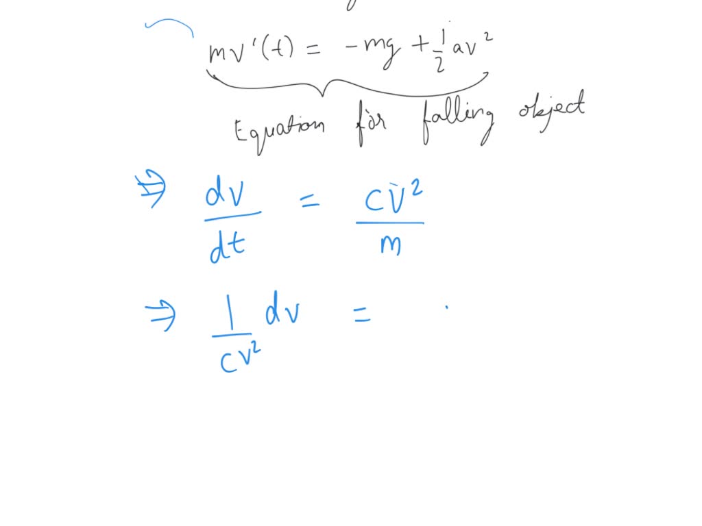 Solved Recall The Falling Object Problem From Basic Physics An Object
