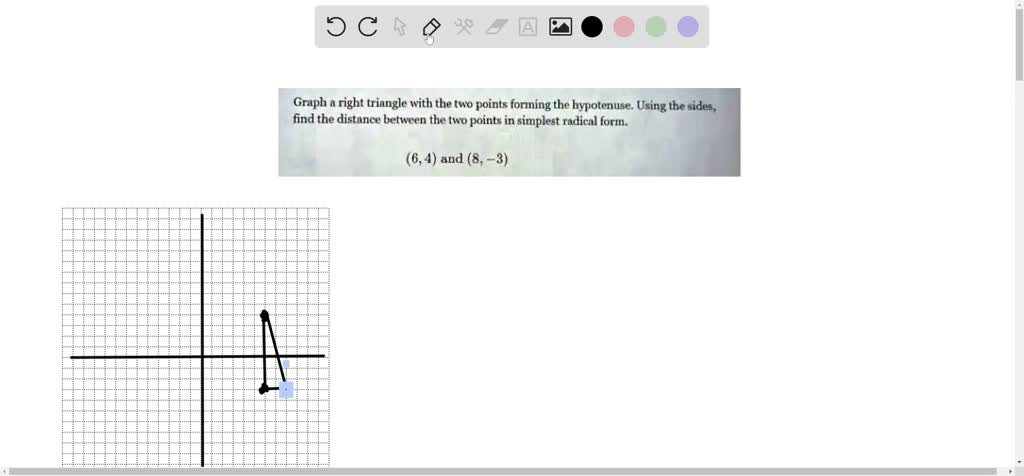 SOLVED: Graph a right triangle with the two points forming the ...