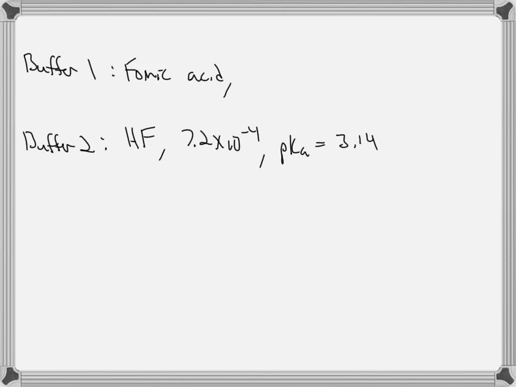 SOLVED: Three buffers are prepared with equal concentrations of formic ...