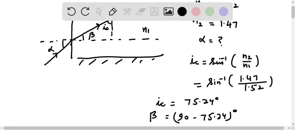 SOLVED: An optical fiber consists of a glass core (index of refraction n = 1.52) surrounded by a ...