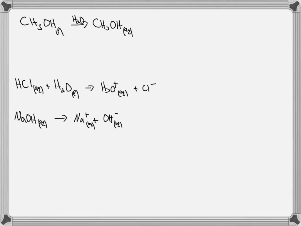 SOLVED: Compare the processes that occur when methanol (CH3OH ...