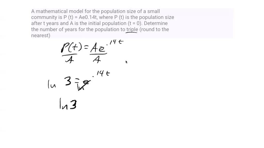 SOLVED: A mathematical model for the population size of a small ...