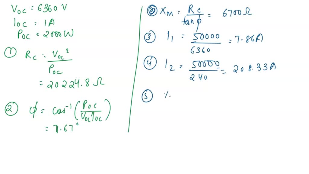 SOLVED: from the short circuit single-phase transformer test, show how ...
