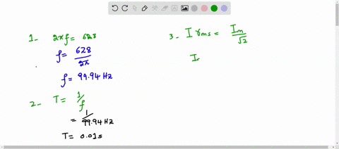 For the alternating current shown below, determine the...