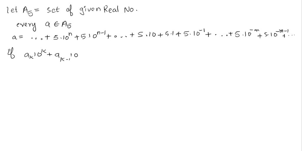 SOLVED: Show that the set of real numbers that have a decimal expansion ...