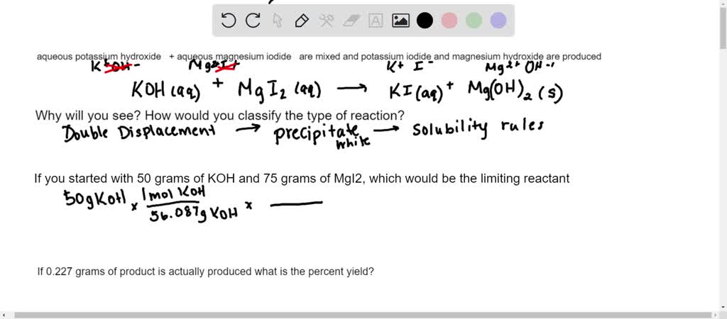 SOLVED: 1. An aqueous solution of potassium hydroxide is mixed with an ...