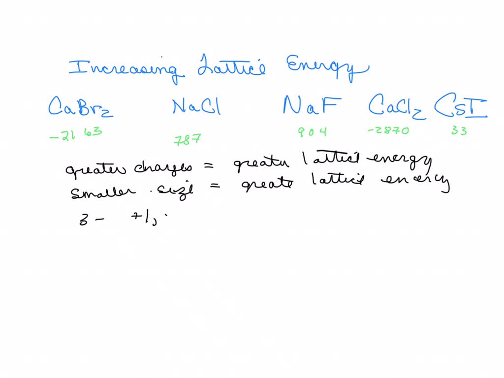 SOLVED: Arrange the following ionic compounds in order of increasing ...