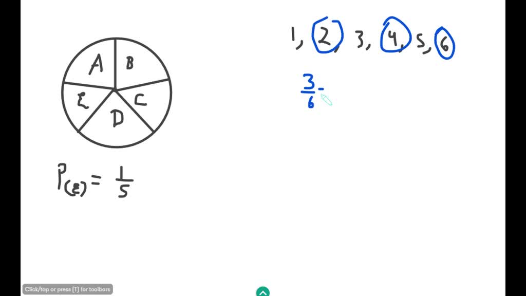 SOLVED: The sections of a spinner are divided into five equal sections and are lettered A to E ...