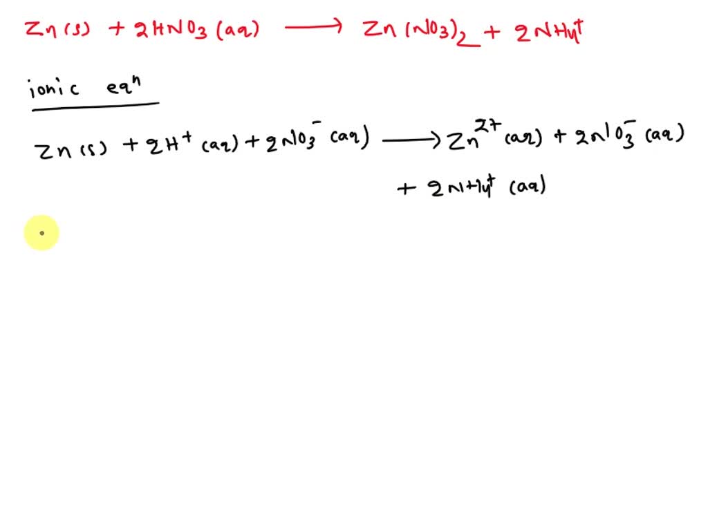 SOLVED: Zinc metal reacts with nitric acid, HNO3, to produce several ...
