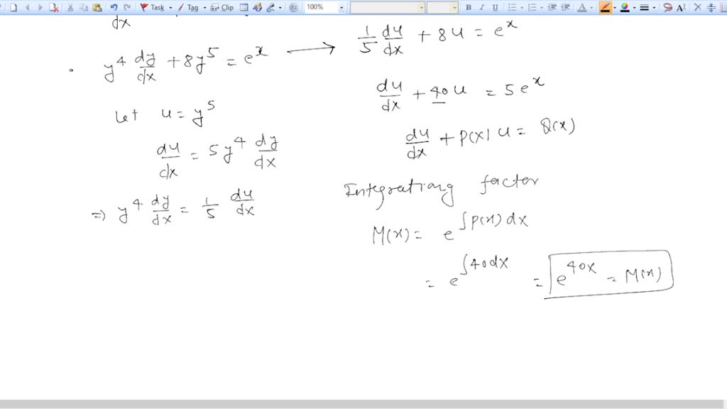 SOLVED: Use the method for solving Bernoulli equations to solve the ...