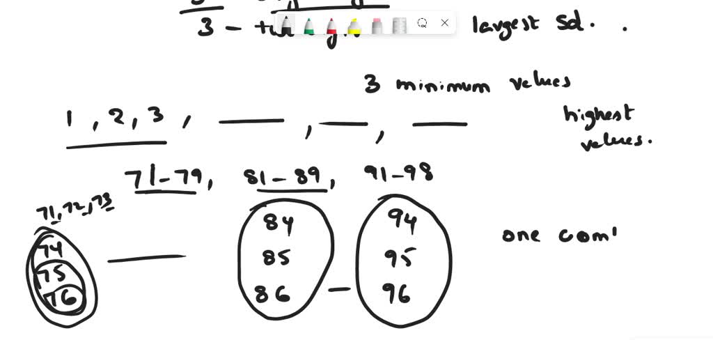 Using only numbers 1-9 (without repeating any number), fill in the boxes to create a set of data ...