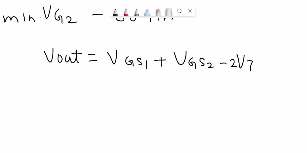 SOLVED: For the circuit shown below, VG1 provides a DC bias current of 80uA. Find the value of ...