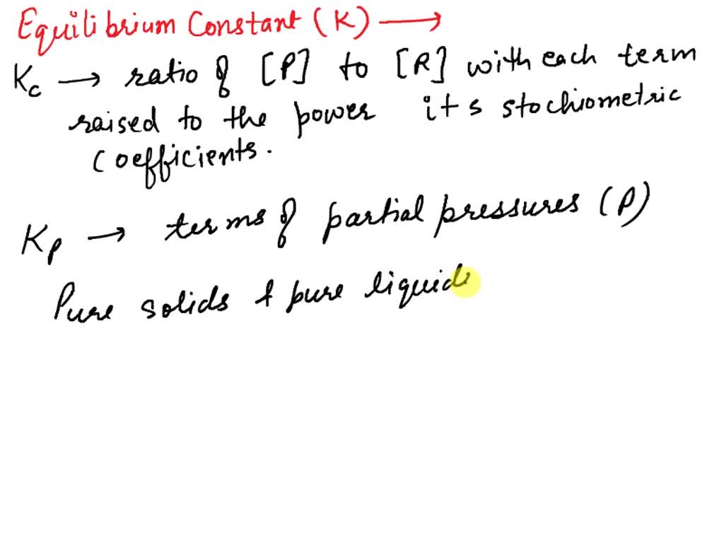SOLVED: Select the equilibrium constant expressions (Kc and Kp) for the ...